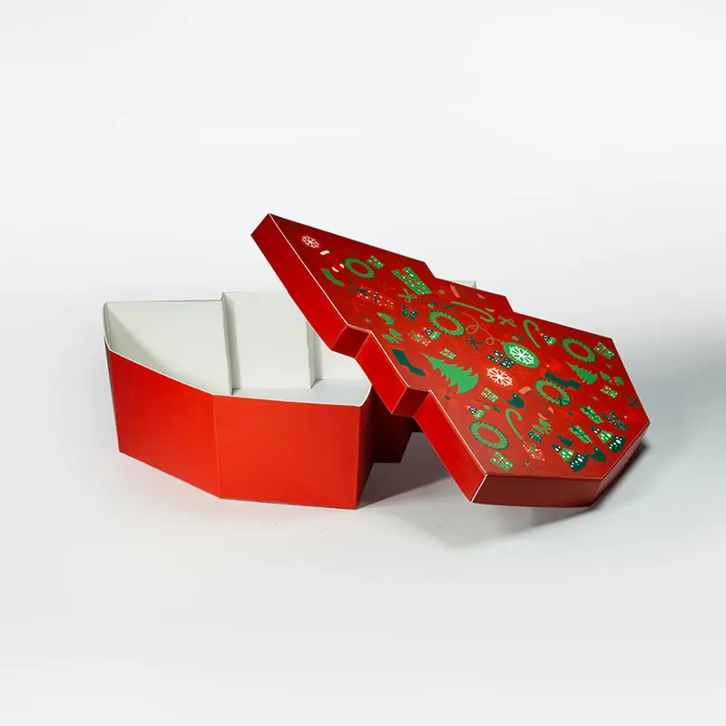 Custom Printed Green Christmas Tree Shaped Gift Packaging Box For Your ...