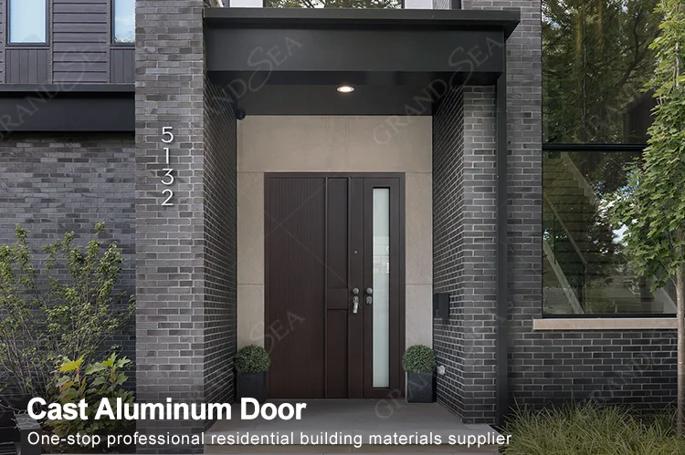 New Trend Residential Large Size Wood Aluminium Exterior Entry Solid ...