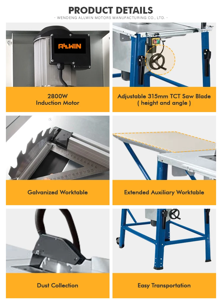 Allwin 2000w Single Phase TS315AE 12 Inch Table Saw Sale 315 mm Table ...