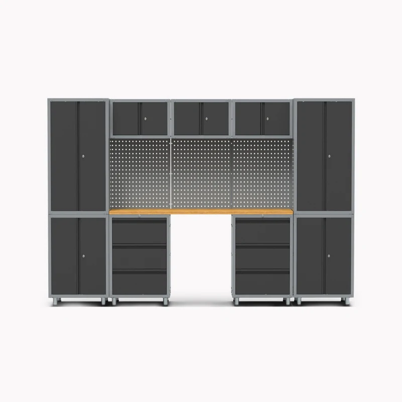 Garage Workstation Modular Tool Box Workbench Workshop Metal Garage ...