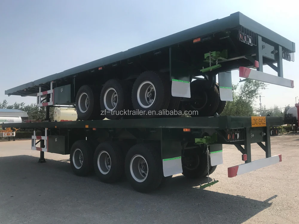 New 3 Axle 40ft Container 60 Ton Flatbed Truck Trailers For Sale - Buy ...