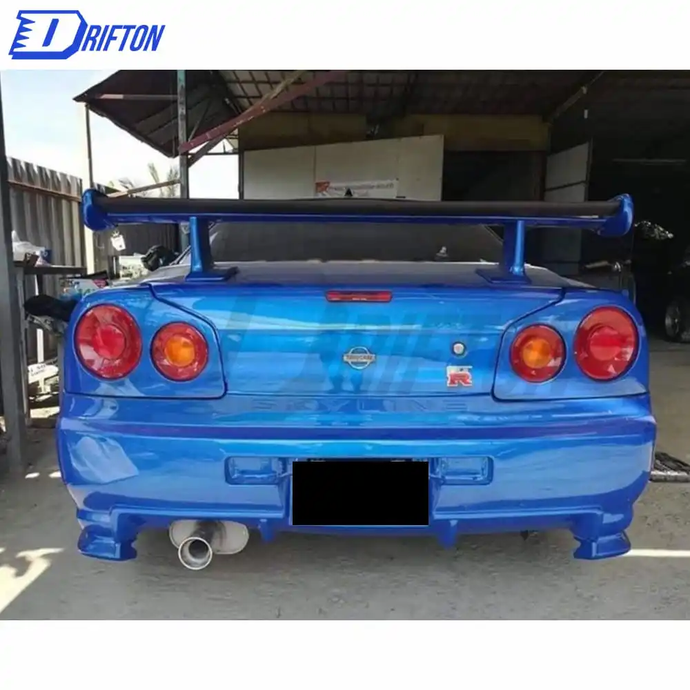 Jun Style Carbon Fiber Rear Spoiler High Brackets Base for Nissan R34 ...