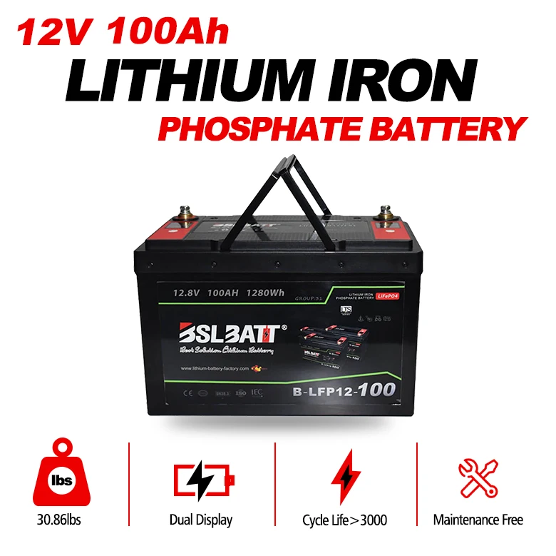 Bslbatt Lithium Ion Battery Lifepo4 Lithium Battery 12v Solar 100ah Li ...
