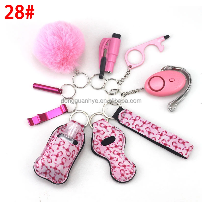Custom Led Light Women Self Defense Key Chain With Diamond Metal ...