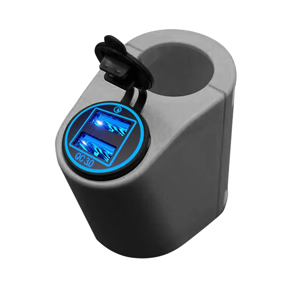 12-24V Dual QC3.0 USB Charger Power Socket Adapter for Bus Handrail