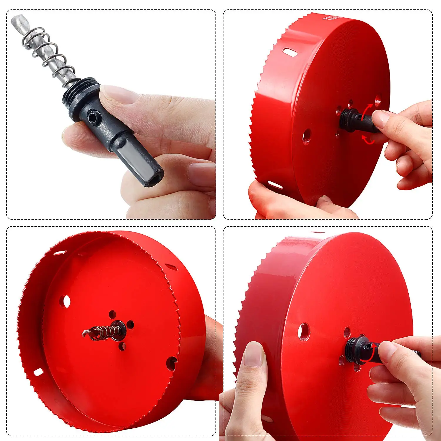 6 Inch Hole Saw With Heavy Duty Arbor 152mm Bi-metal Hole Cutter Fast ...