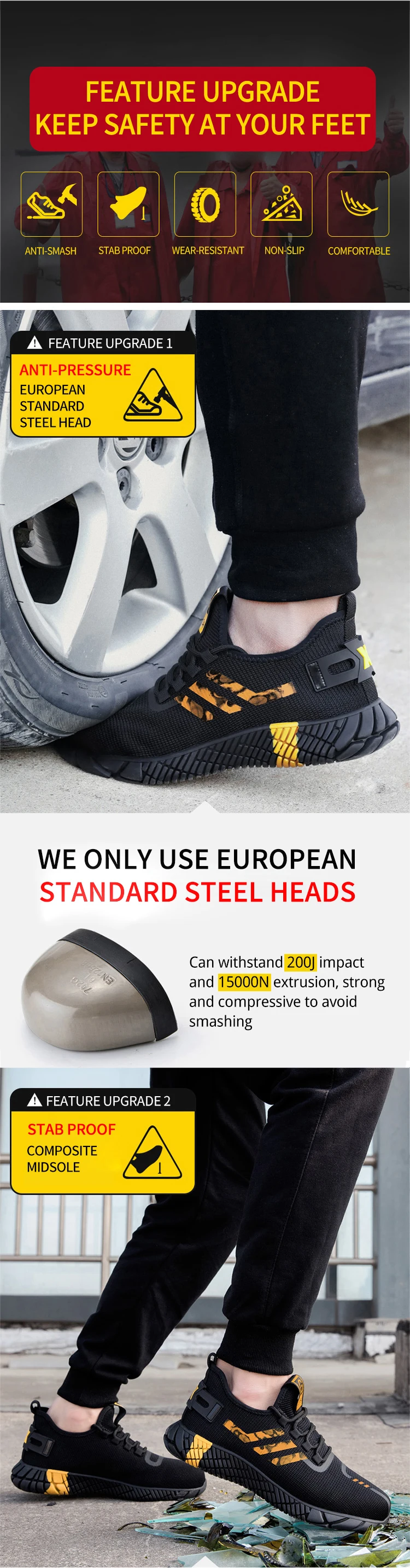 Flying Woven Labor Insurance Shoes Men's Anti-smashing And Anti ...