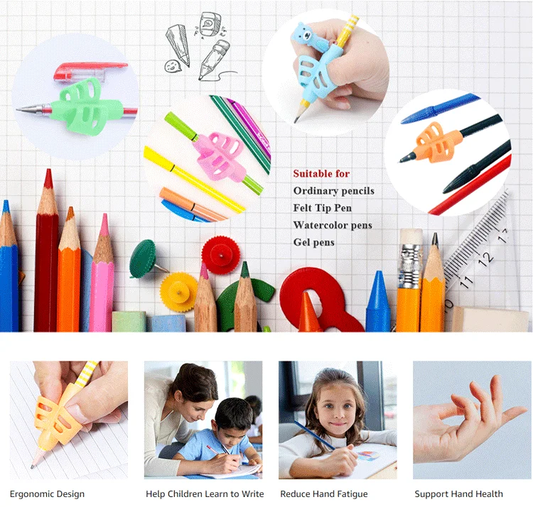 Wholesale Writing Tools for Kids - 2 Finger Silicone Pencil Holder