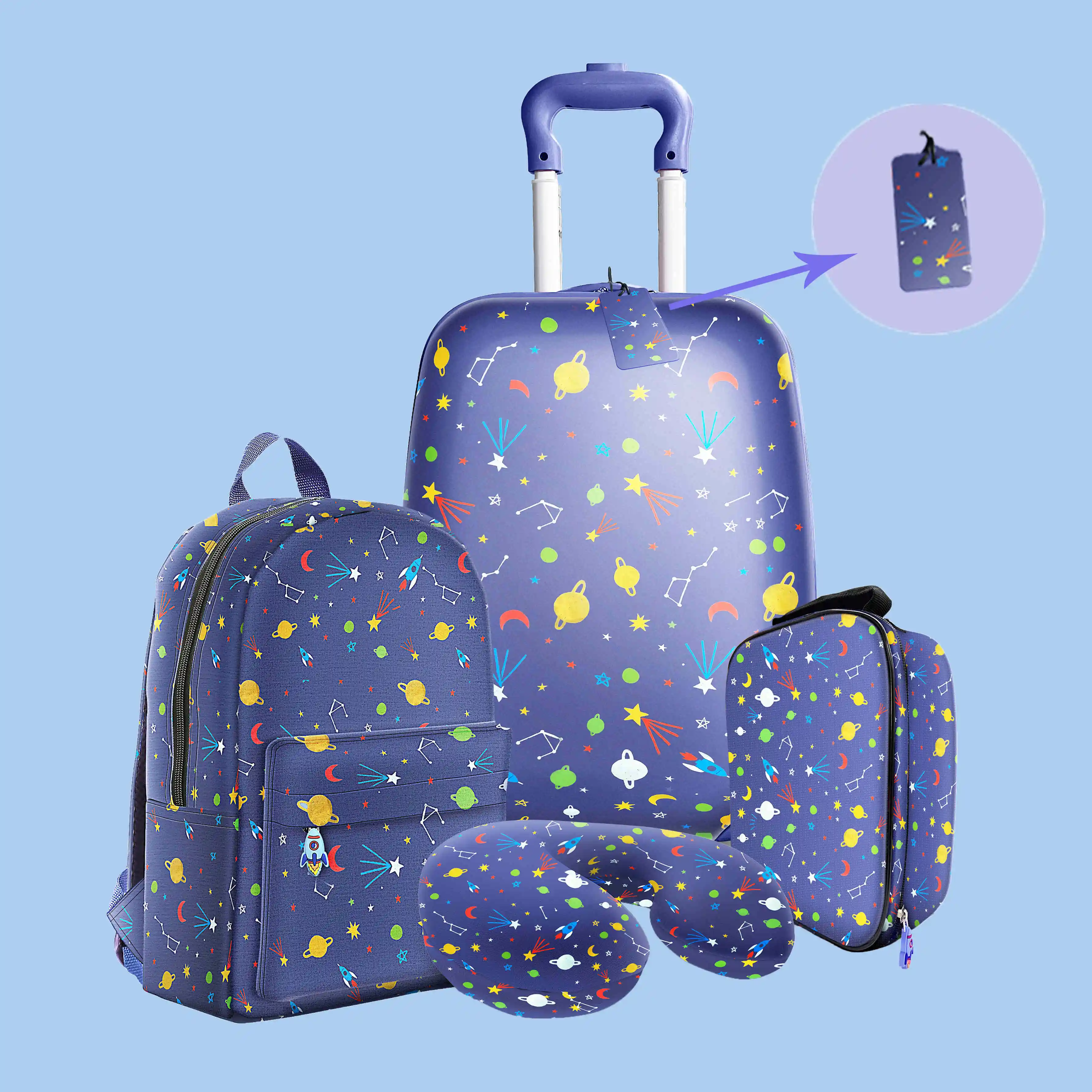 School Kids Rolling Luggage for Girls and Boys Spinner Wheels 5 Piece ...