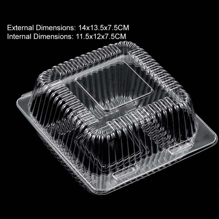 Custom Capacity Rectangle clear Plastic Disposable Food Container ...