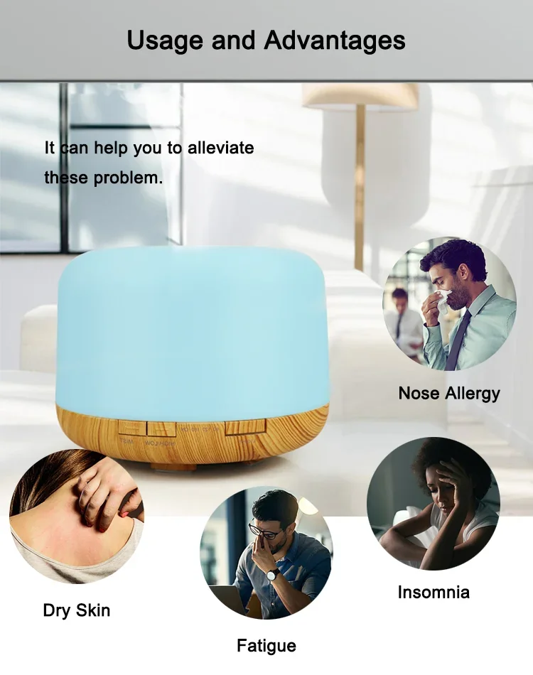 High Quality 500ML Humidifier Oil Diffuser Aromatherapy Diffuser ...