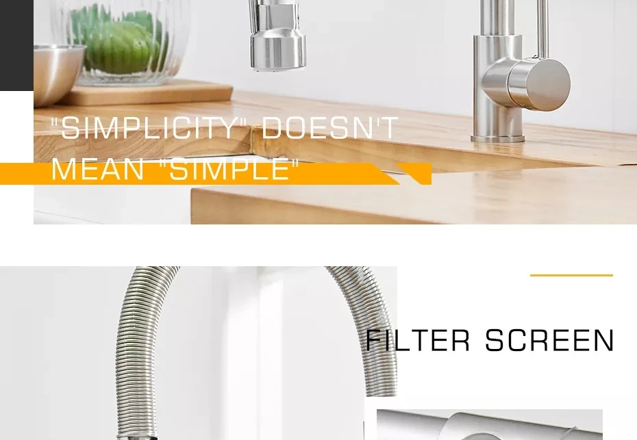 Modern Torneira Cozinha Single Handle Pull Down Spring Loaded Kitchen ...