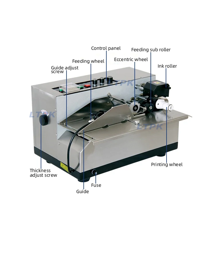 MY-380F Semi Automatic Solid Ink Wheel Expiry Date Printing Machine Bag Film Batch Number Code ...