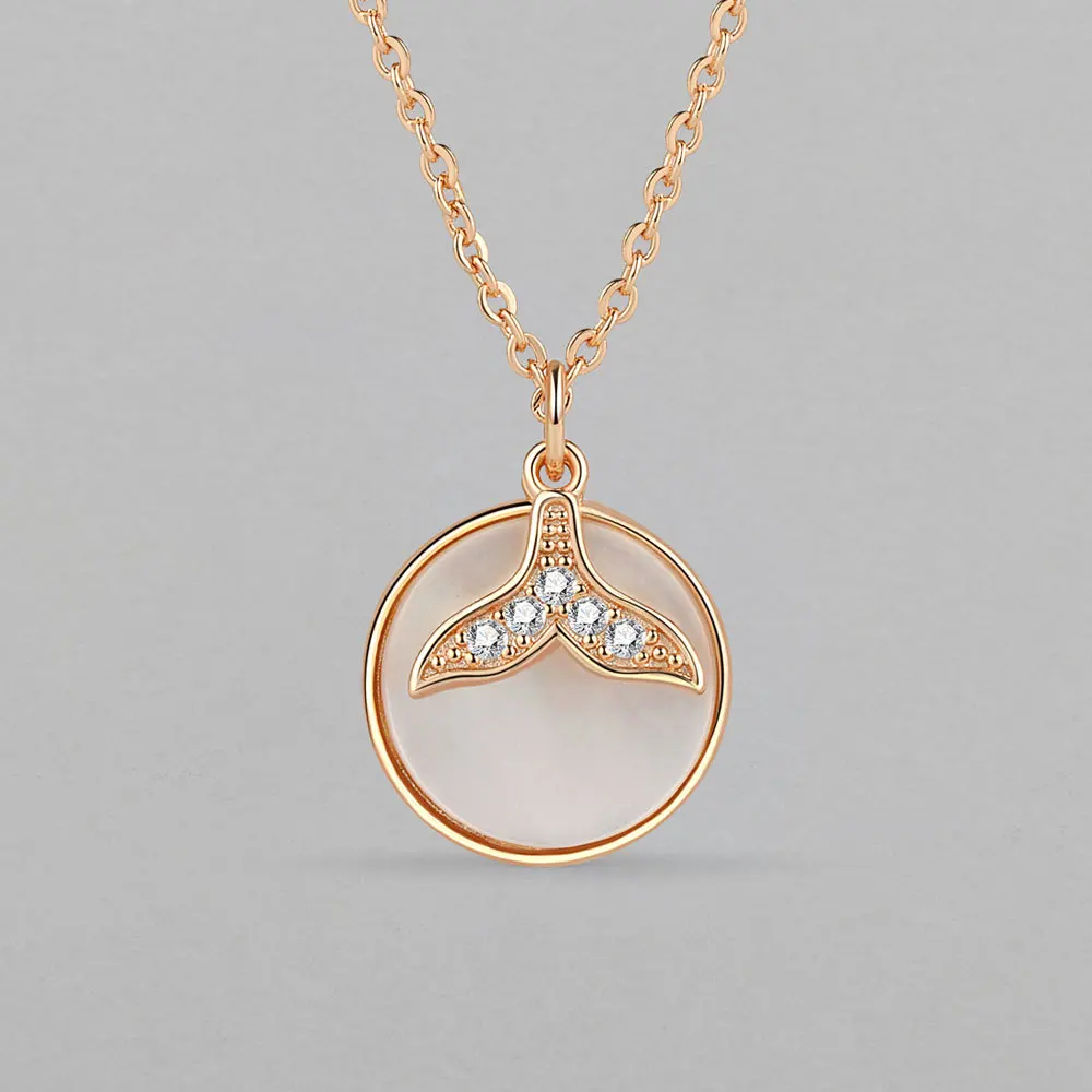 Korean Beauty Fishtail Necklace Female Niche Design Luxury Shell ...