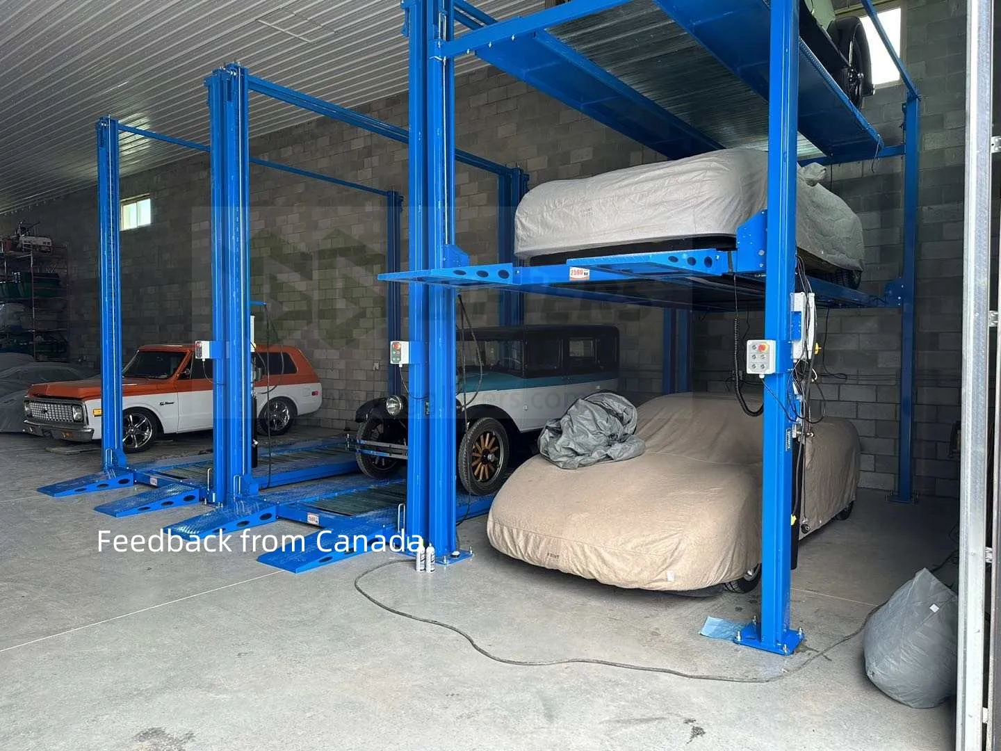 Triple Vertical Car Storage Lift System Three Levels Cylinder Hydraulic ...