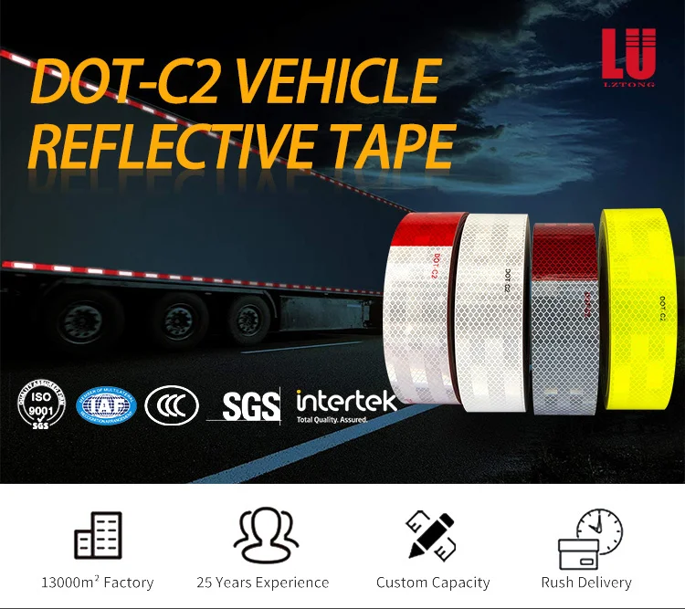 DOT C2 Reflective Tape for Trucks & Trailers - Red & White