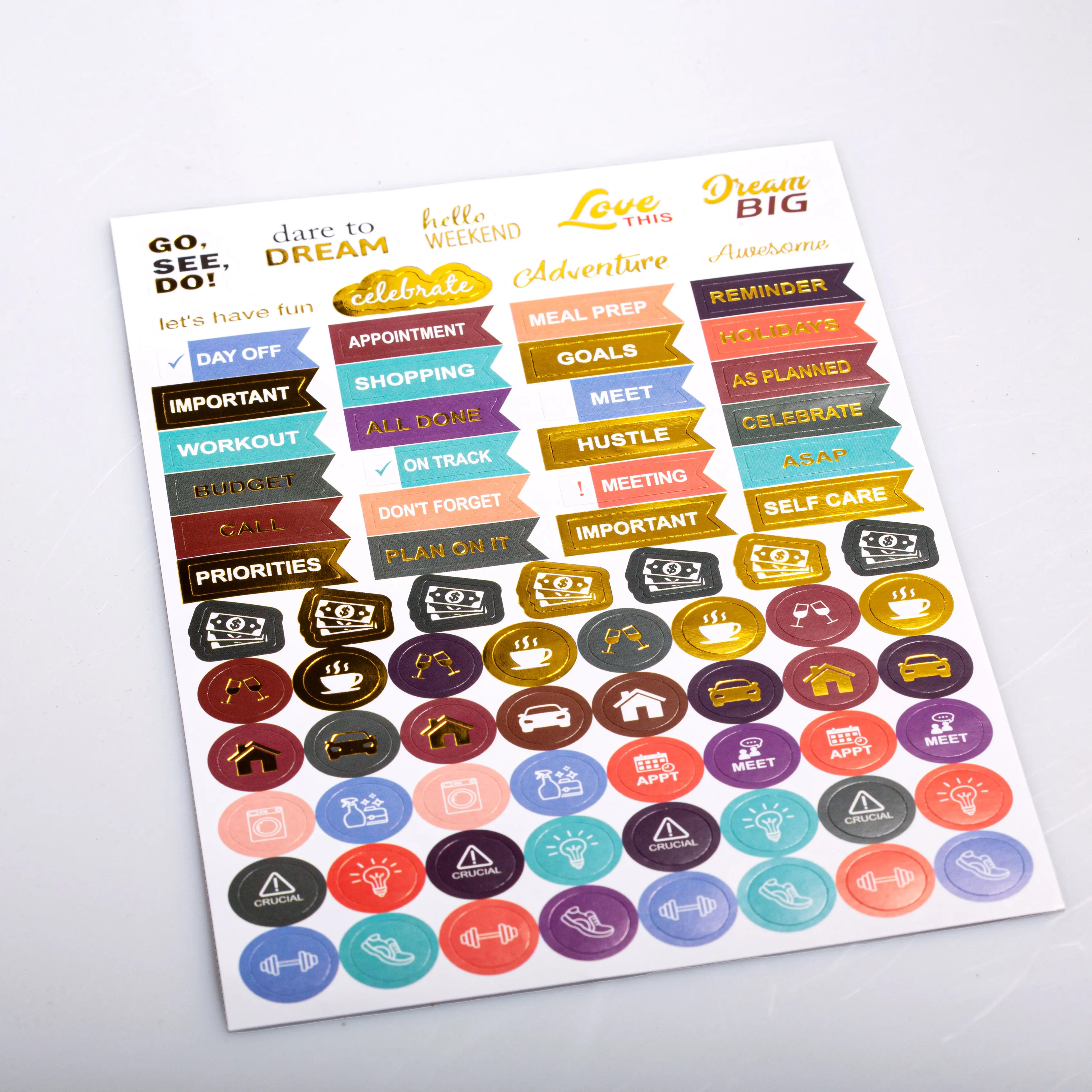 Customized Custom Icons Planner Stickers Set for Planners Vinyl UV ...