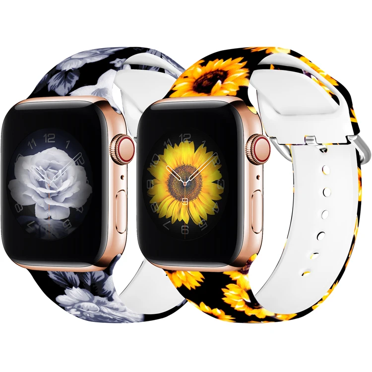 Factory Custom 3d Print Silicone Watch Strap Rubber Band For Apple ...