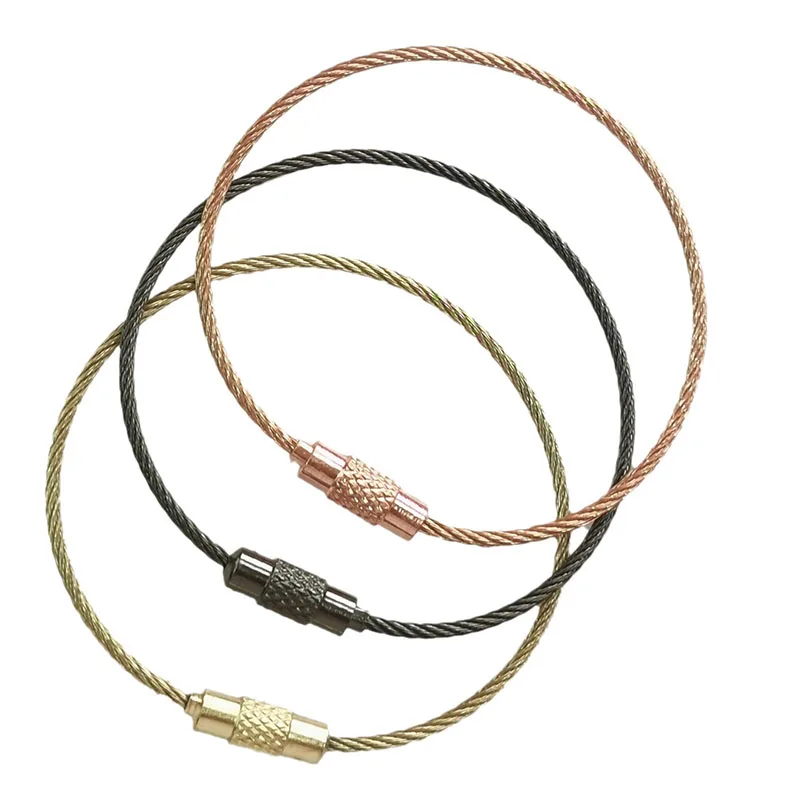 1.5mm 6 Inch Colorful Coated Stainless Steel Wire Ring Keychains ...