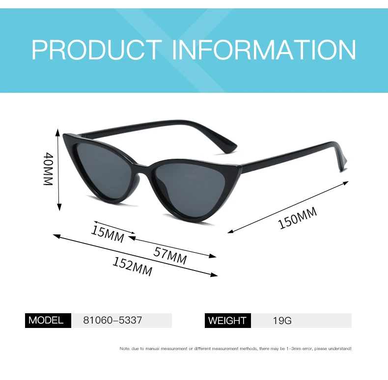 Women Sexy Cat Eye Retro Sunglasses Small Triangle Sunglasses Female ...