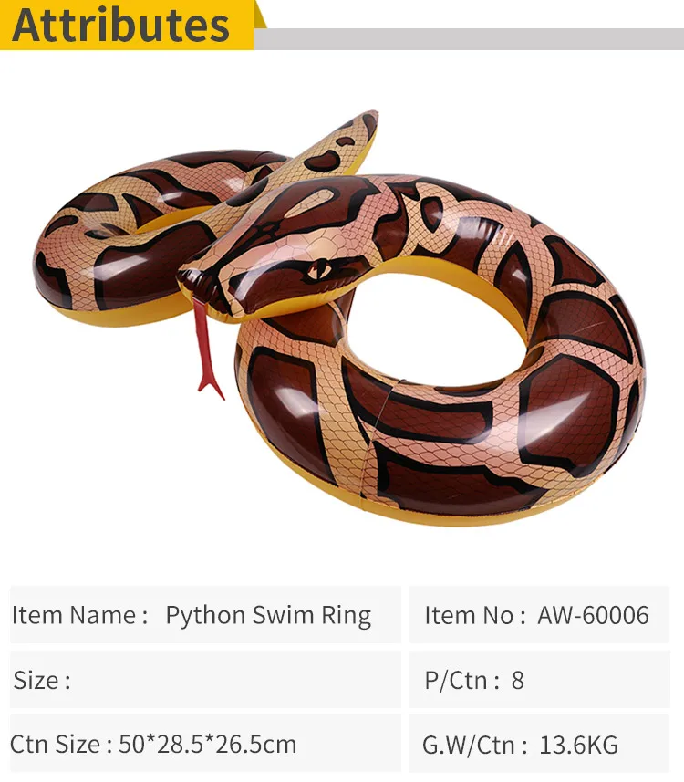 Customized Pool Water Toy Swim Rings - Floating Double Snake Shape