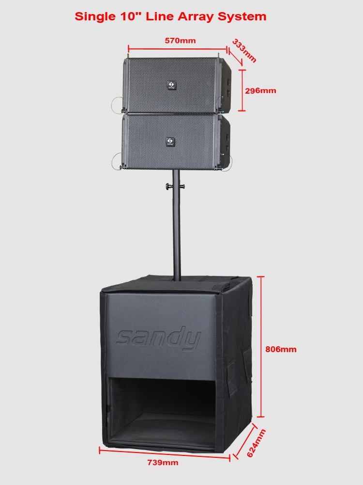 MX2.1M Line Array Horn Speaker - 300W Power, 103db Sensitivity
