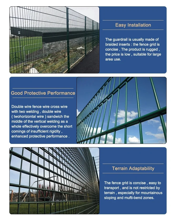 Galvanized/powder Coated Fencing Double Wire 868 Welded Mesh Fence ...