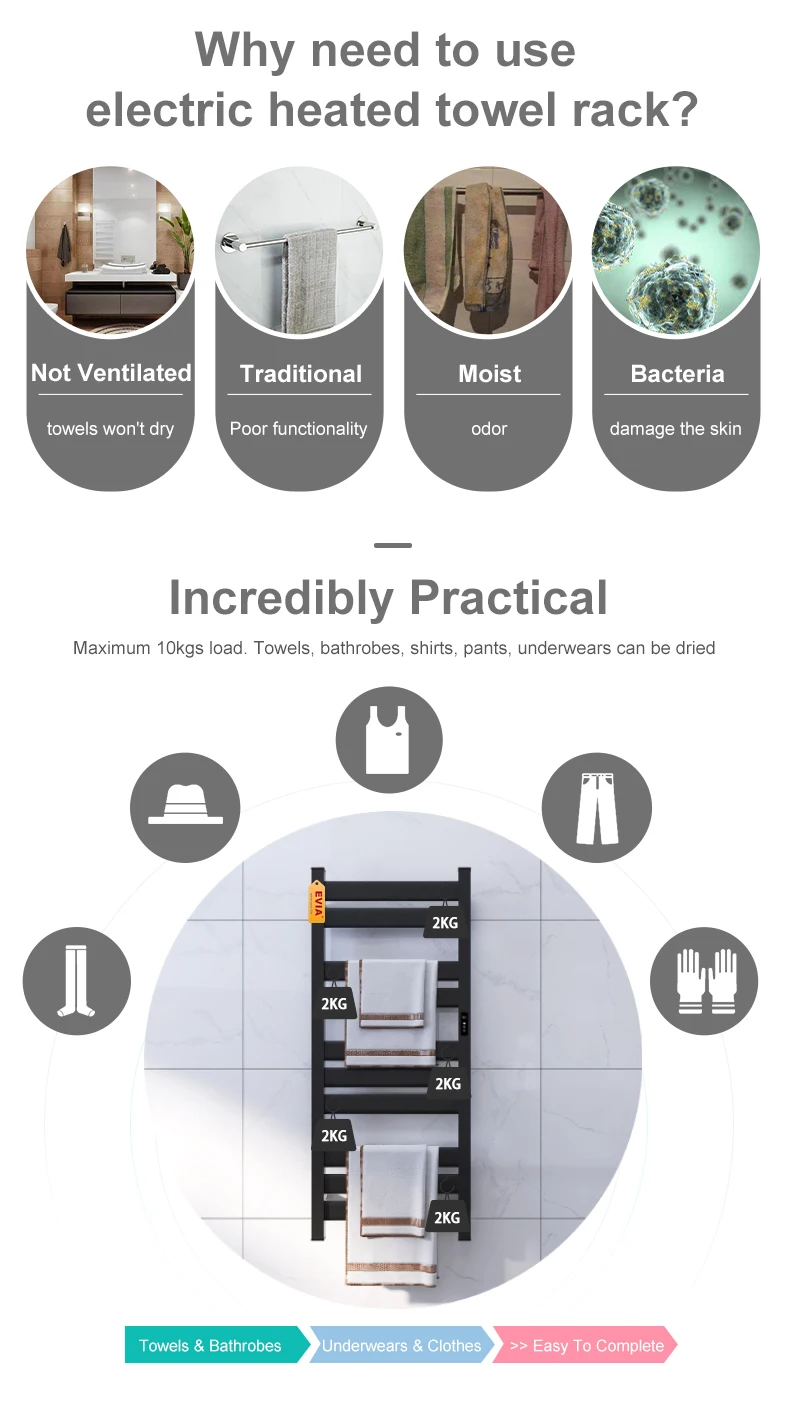 Evia Practical Convenient Smart Home Intelligent Electric Stand Towel ...