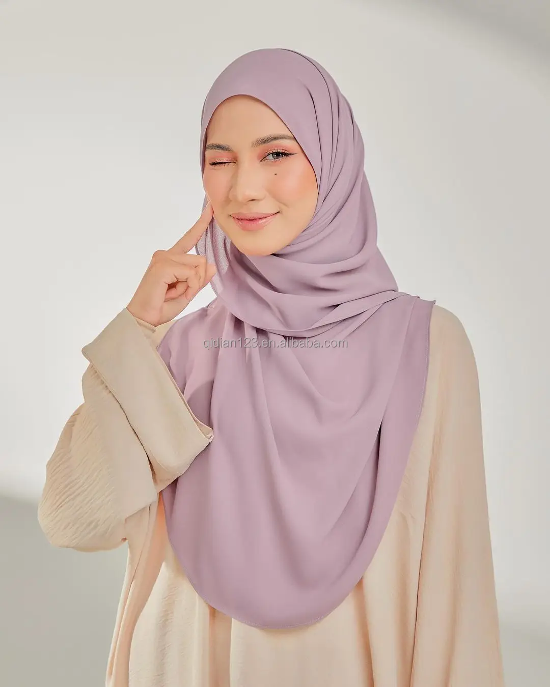 Warna Matte Satin Hijabs Soft Ready To Wear Slik Scarf Shinny Satin ...