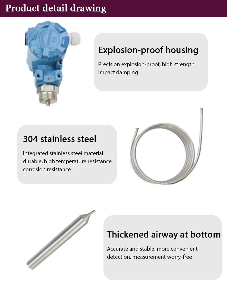 Liquid Level Sensor Water Level Input Type Transmitter 485 Static ...