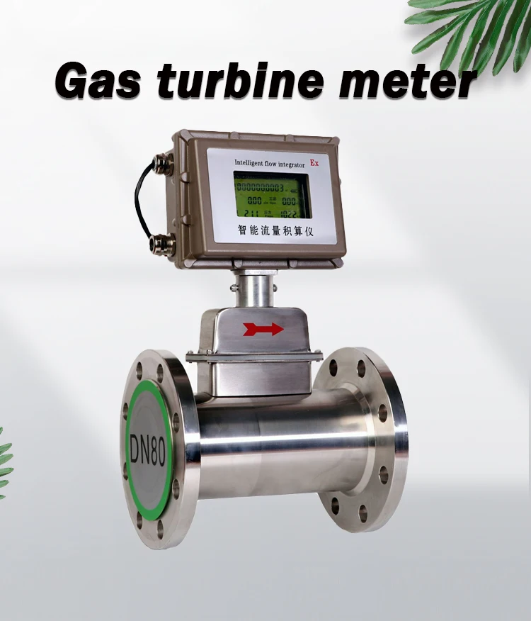 High Pressure Rating Gas Turbine Flowmeter Digital Turbine Flow Meter For Natural Gas - Buy Gas ...