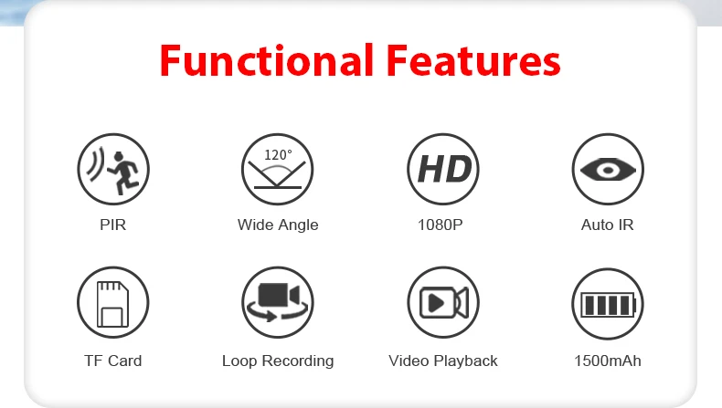 Md31 Pir Motion Sensor 4k Action Sports Camera 120 Degree Wide Angle 11 ...