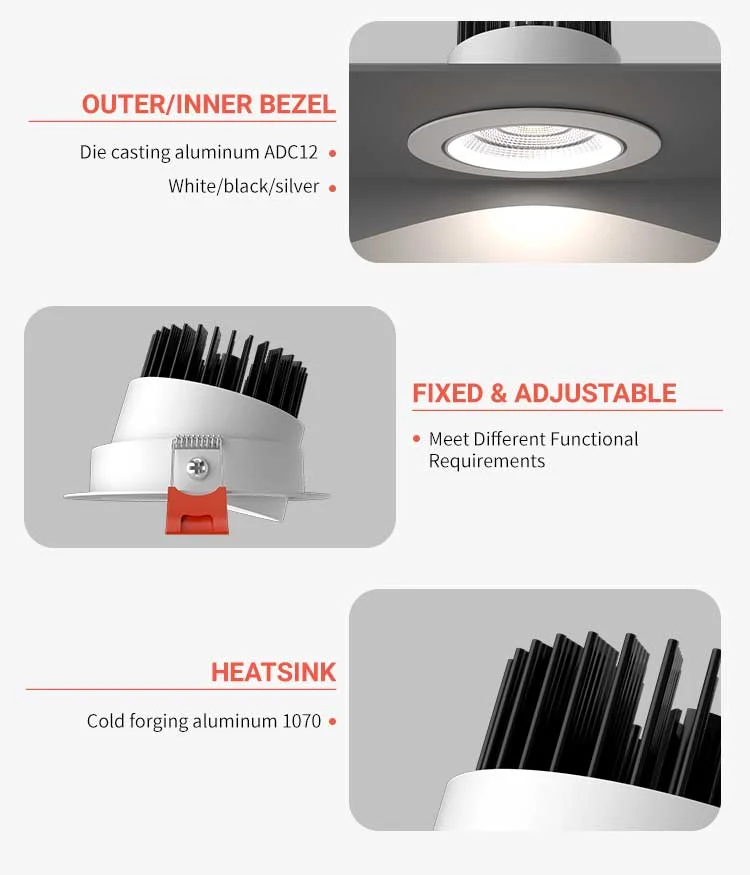 Factory Wholesale Recessed Led Ceiling Light Indoor Downlight Torsion ...