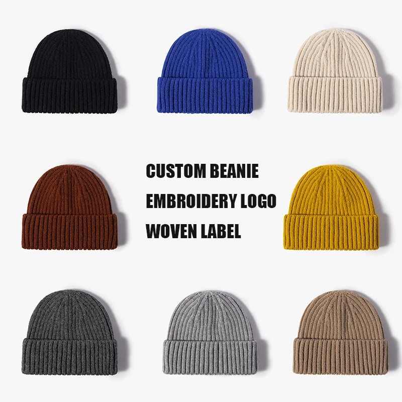 Solid Color Outdoor Warm Customize Winter Hats Skull Caps for Men Women ...