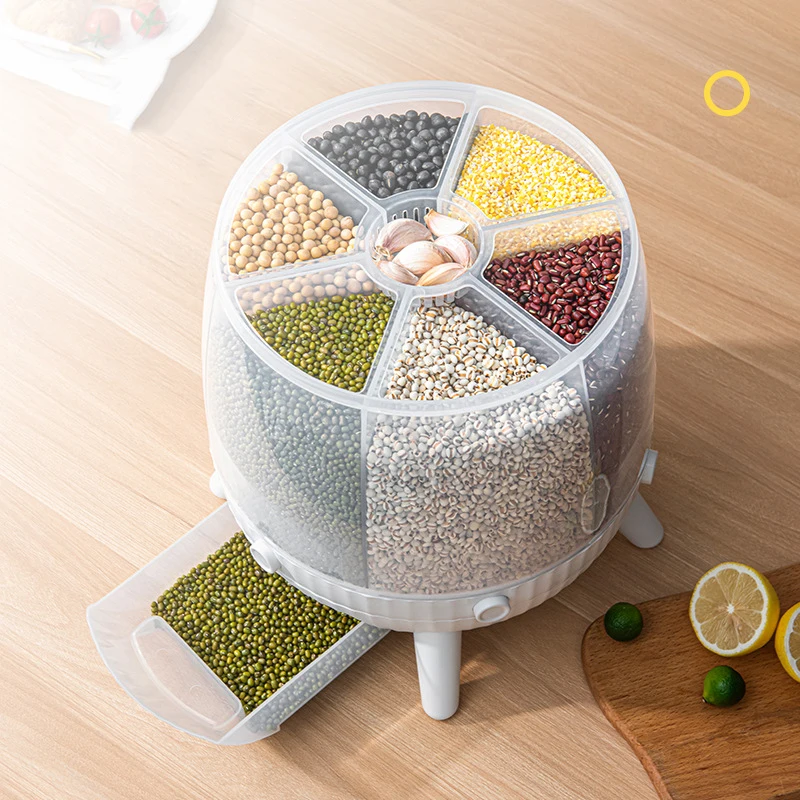 Customize 360 Rotating Rice Bucket - Multifunctional Storage
