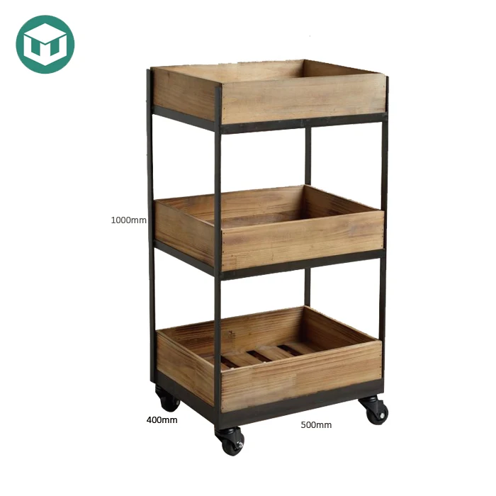 Wooden Honey Display Stand - 3 Shelves, Rotating Design