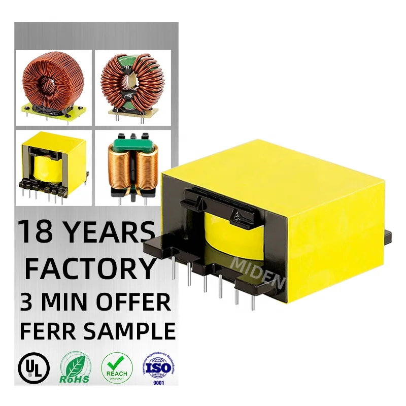 Vertical Horizontal High Frequency Transformer EQ4020 EQ4025 Ferrite Core Step Down High Power ...