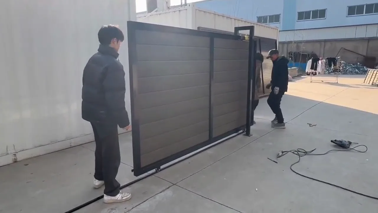 Heavy Duty Invisible Automatic Steel Wpc Sliding Door Roller Gate Motor ...