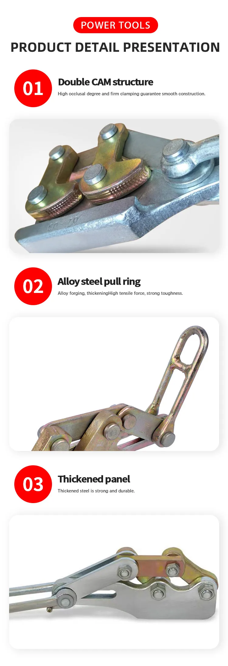 Come Along Wire Gripper Clamp Twisted Grip Ground Cable Laying ...
