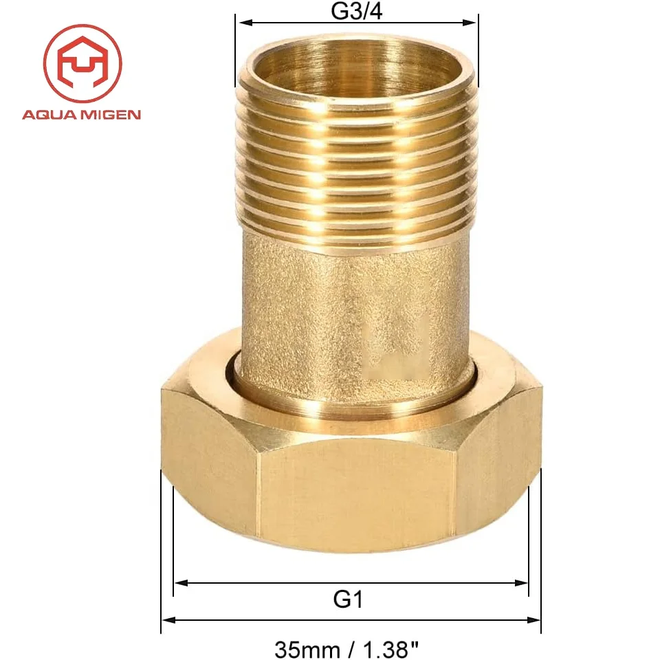 1" Water Meter Coupling - Male NPT to Female Thread Adapter