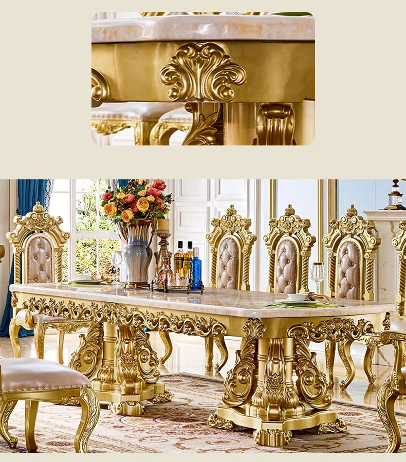 Royal Italian Style Dining Table Set - Luxury Furniture