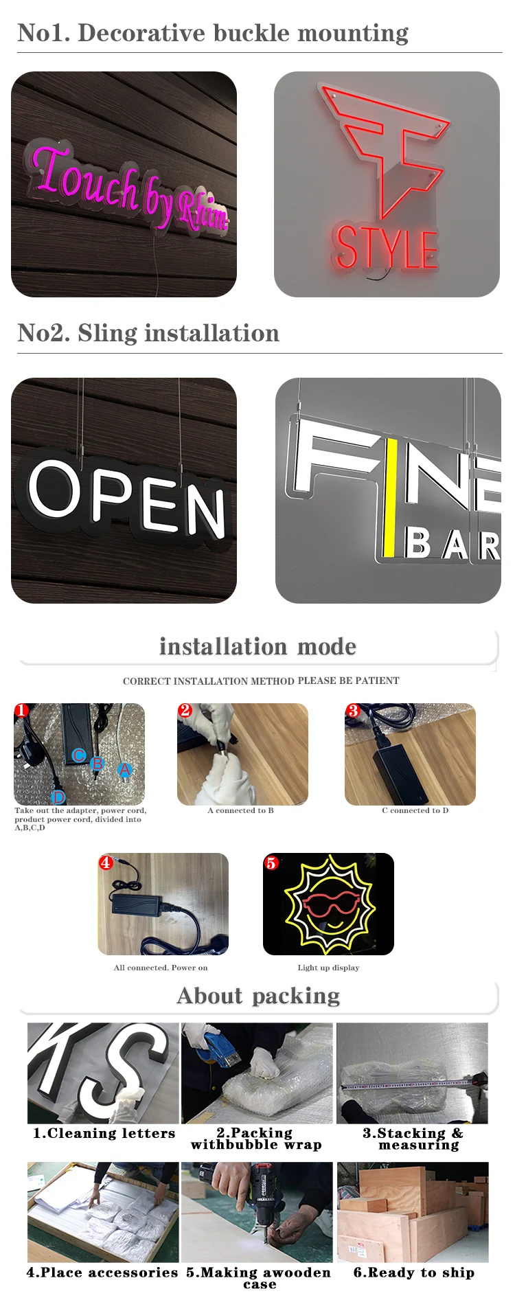 Sign Neon Lights Custom Led Logo Illuminated Sign Outdoor Open Neon ...