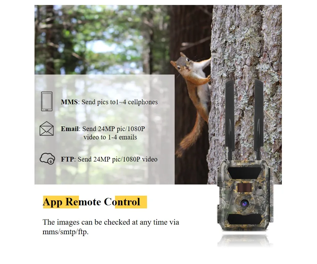 Wireless Infrared Night Vision 4G Trap Camera for Wild Hunting Activity