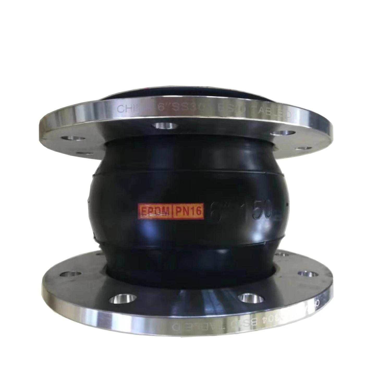 DN100 Rubber Expansion Joint Flanged Connector Coupling Pipeline Bellows Compensator Price EPDM ...