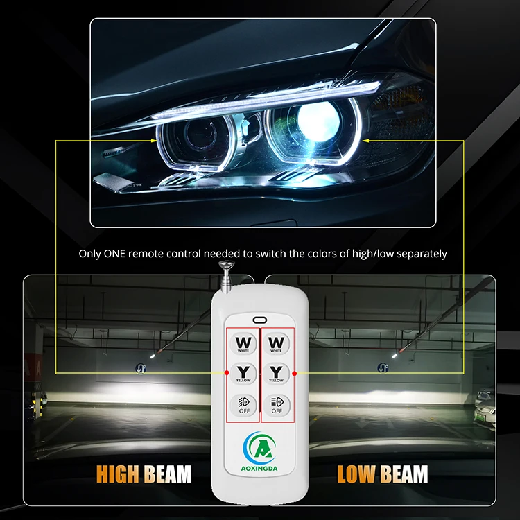 2024 New Headlight Bulb Ncp Dual Color H8 H11 Led Headlight With Remote ...