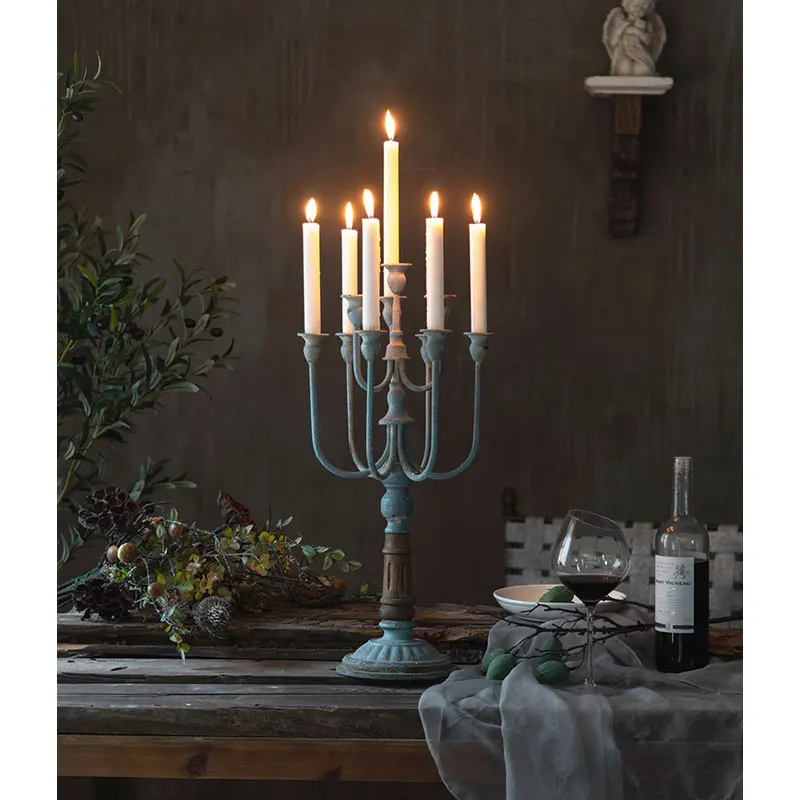Nordic Retro Brass Stick Wedding Long-Stemmed Candle Holder