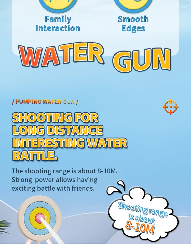 Powerful Shooting Plastic Long Range Water Gun,Capacity 600ml Outdoor ...