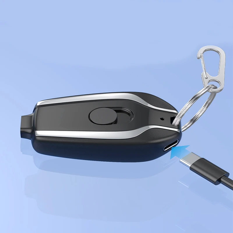 Mini Keychain Charging Powerbank Key Chain Emergency Charger Treasure ...