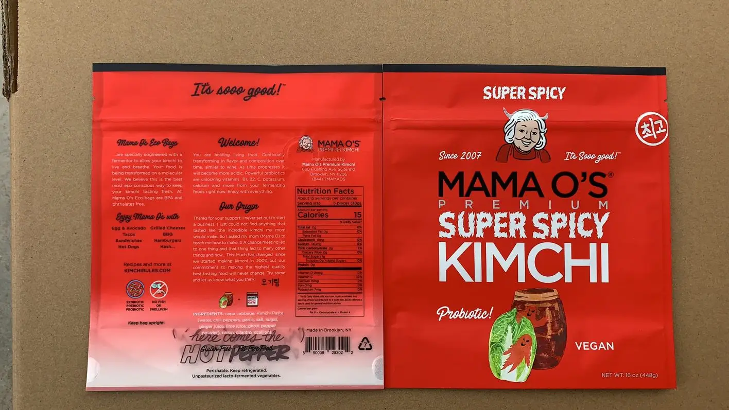 Custom Printed Matte White UV Printing Stand up Food Pouch for Kimchi ...