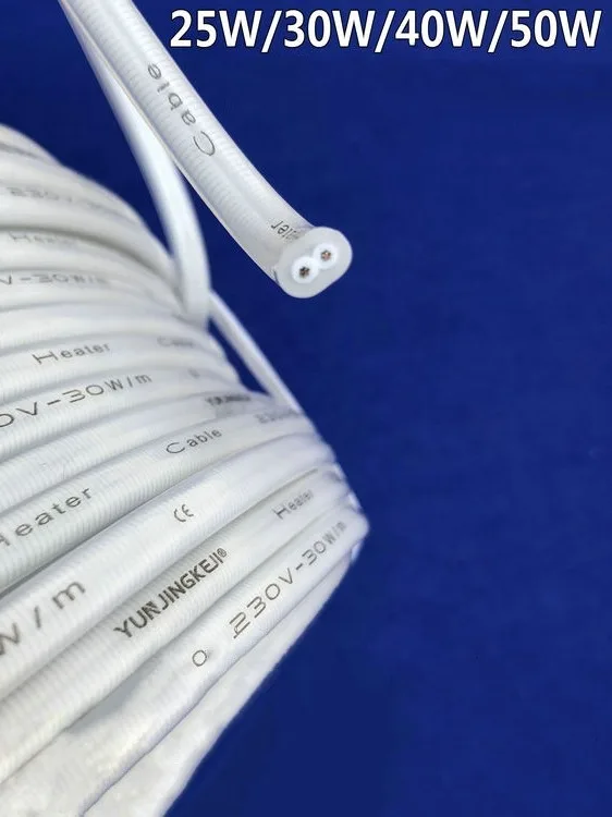 40w/m Transparent Silicone Jacket Constant Wattage Heating Cables For ...